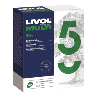 LIVOL MULTI PIEAUGUŠAJIEM 50+, tabletes, 60 gab. | euroaptieka.lv