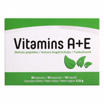 VITAMĪNS A + E, kapsulas, 30 gab. | euroaptieka.lv