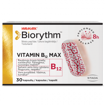 BIORYTHM VITAMIN B12 MAX, 30 kapsulas | euroaptieka.lv